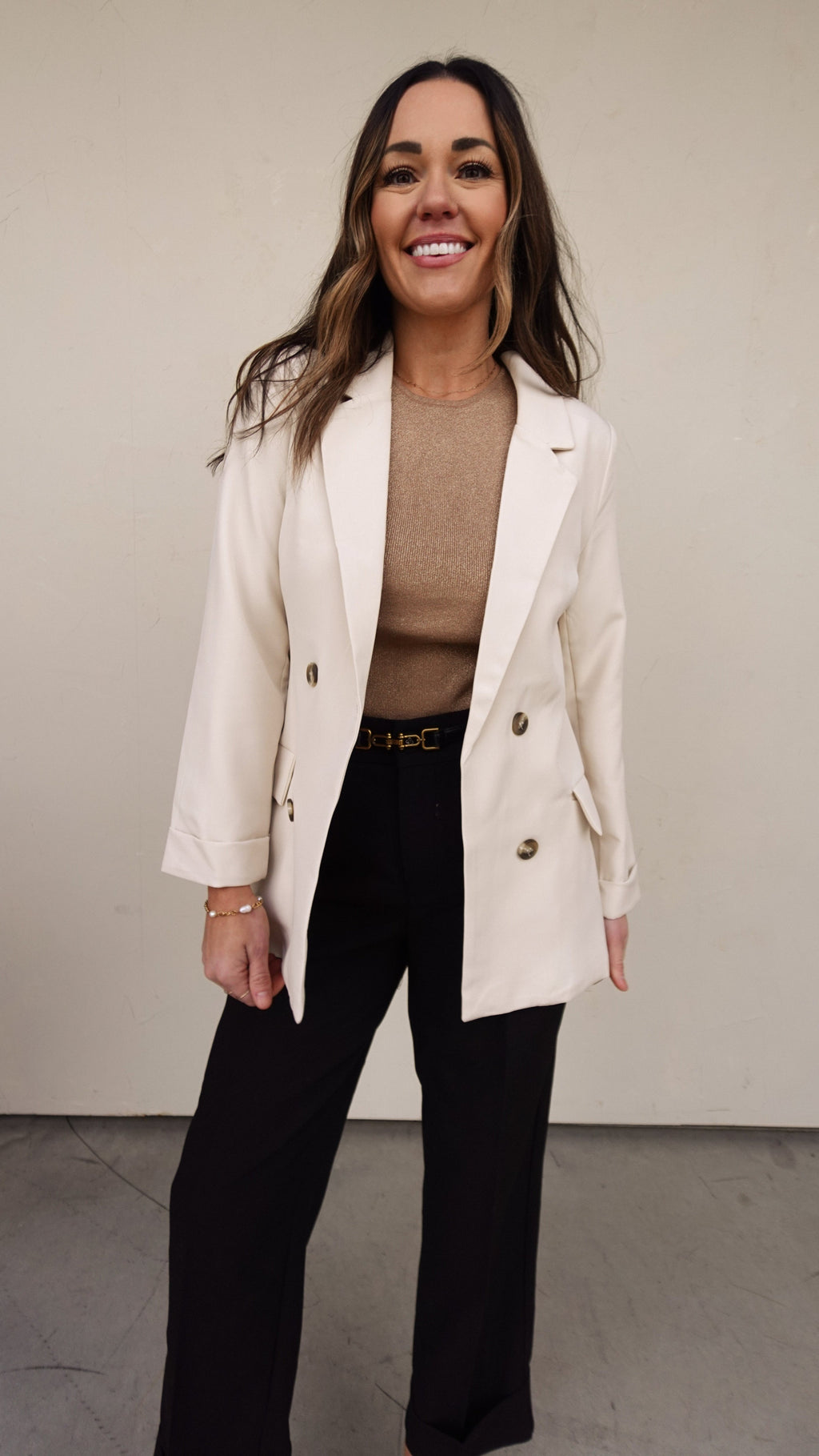 Cream Blazer with Tortoise Buttons – COCO The Shop