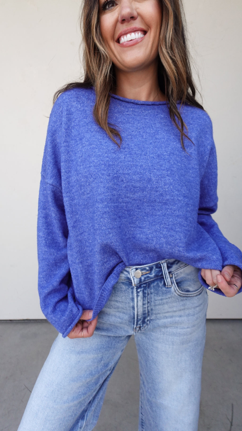 Royal Blue Pullover Sweater – COCO The Shop