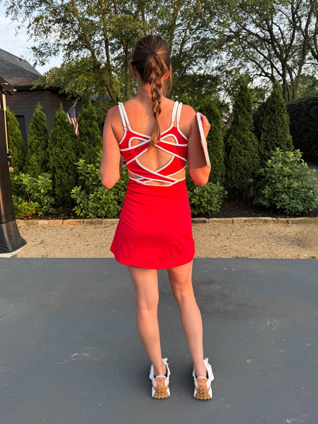 Red Cross-Back Athletic Dress – COCO The Shop